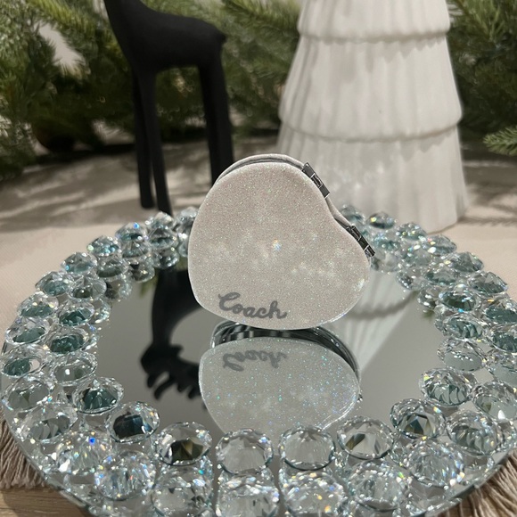 Coach | Accessories | Nwt Coach Glitter Heart Compact Mirror | Poshmark